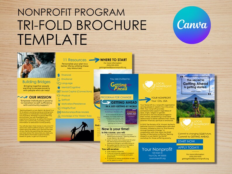 Tri-fold Brochure Nonprofit Program Brochure Nonprofit Marketing ...
