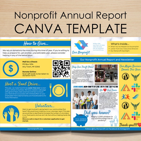 Nonprofit Annual Report Template - Etsy