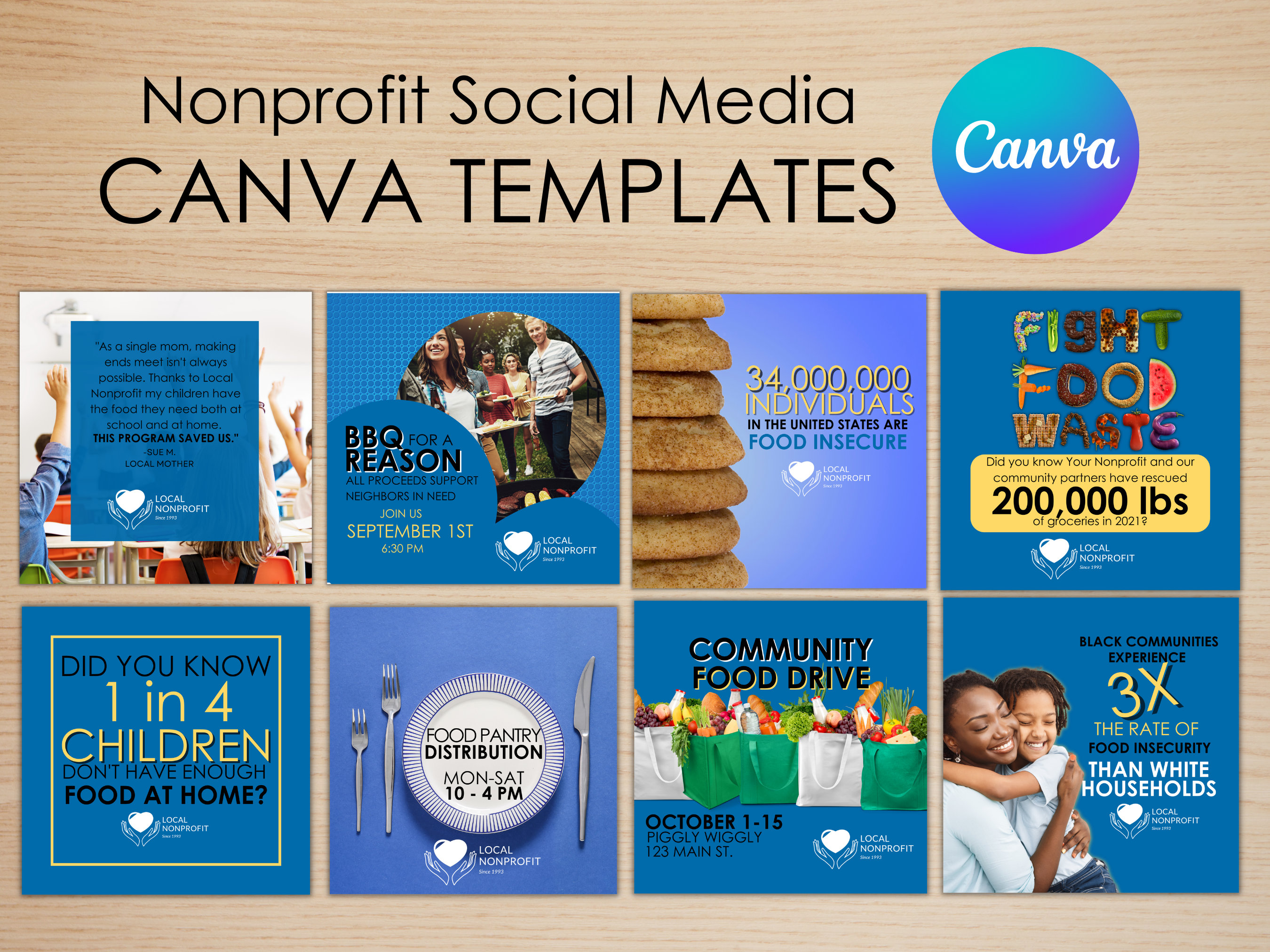 Nonprofit Social Media Templates That WORK 12 Posts Canva Template ...