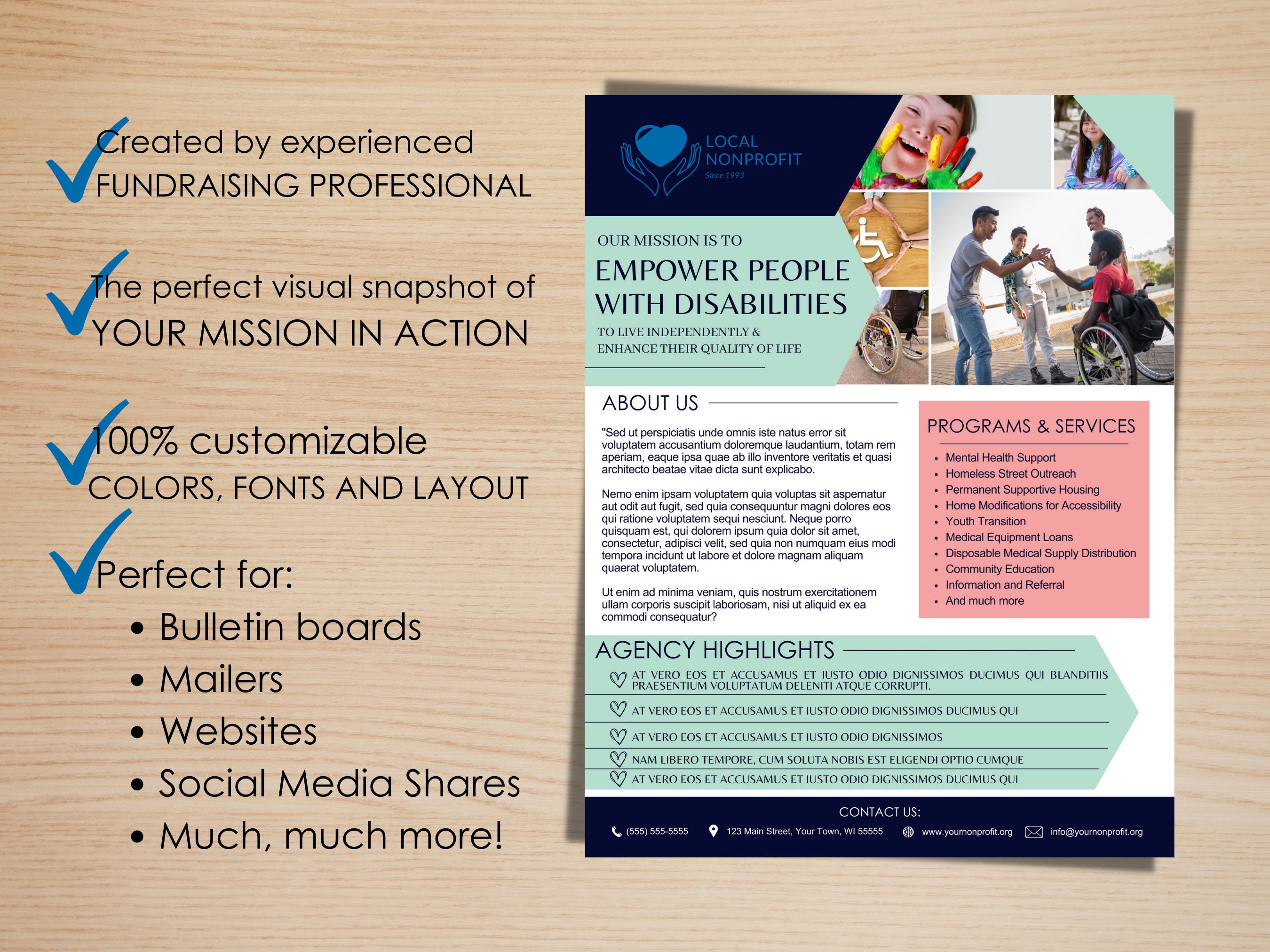 Nonprofit Flyer TEMPLATE One-page Canva Design for - Etsy