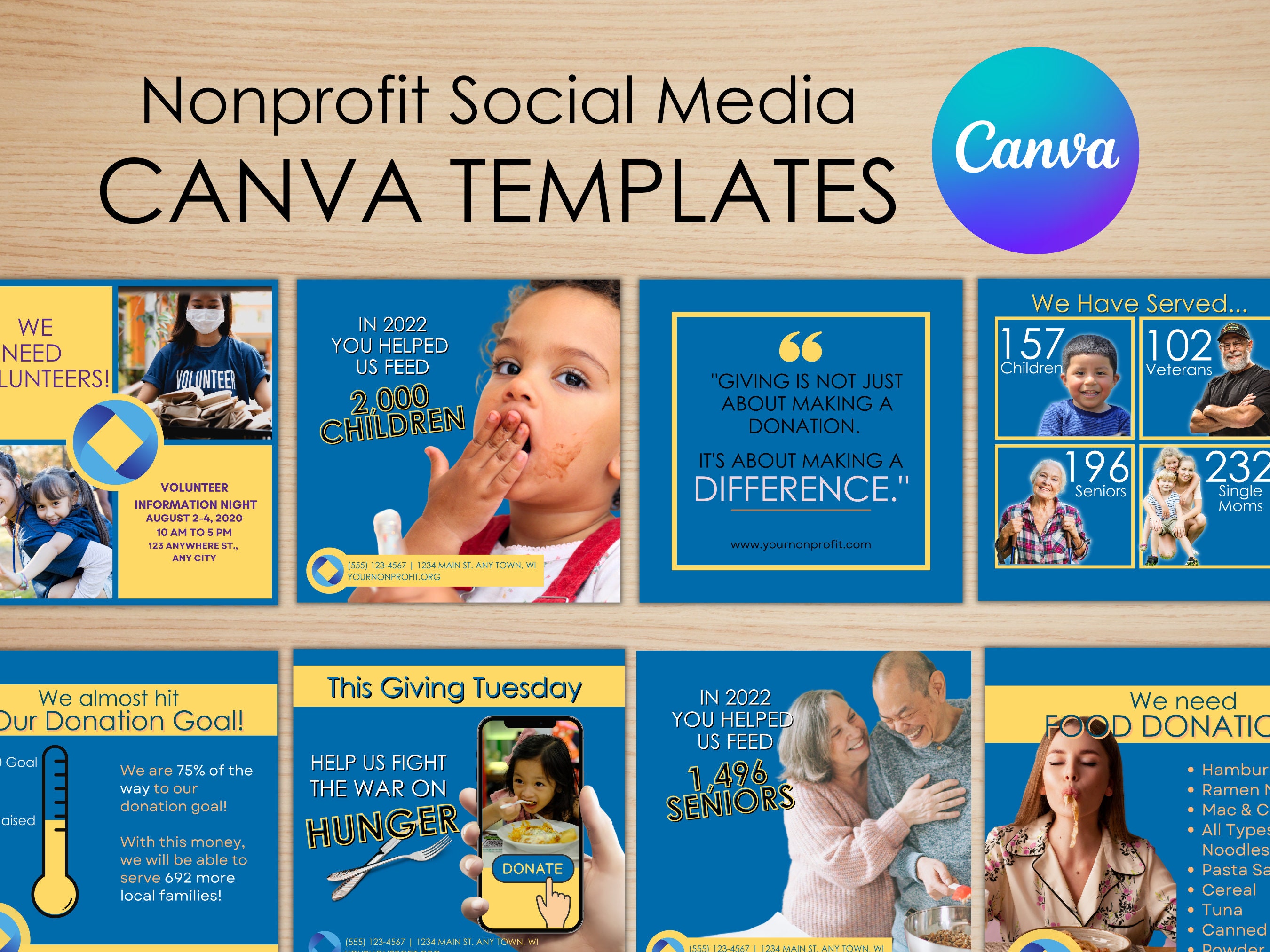 Nonprofit Social Media Templates That WORK 12 Posts Canva Template ...
