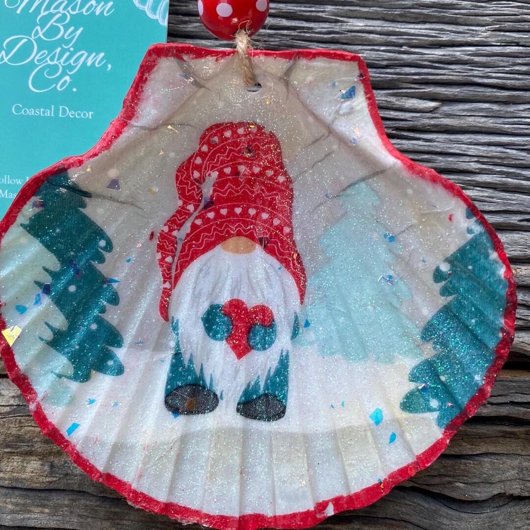 Gnome Ornament, Gnomes, Shell Ornaments, Christmas Ornaments - Etsy