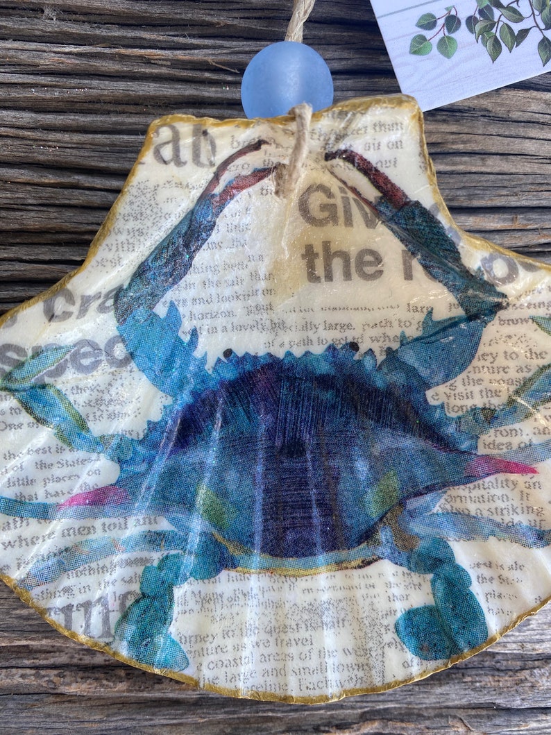 Blue Crab Shell Ornament: Maryland Coastal Decor - Etsy