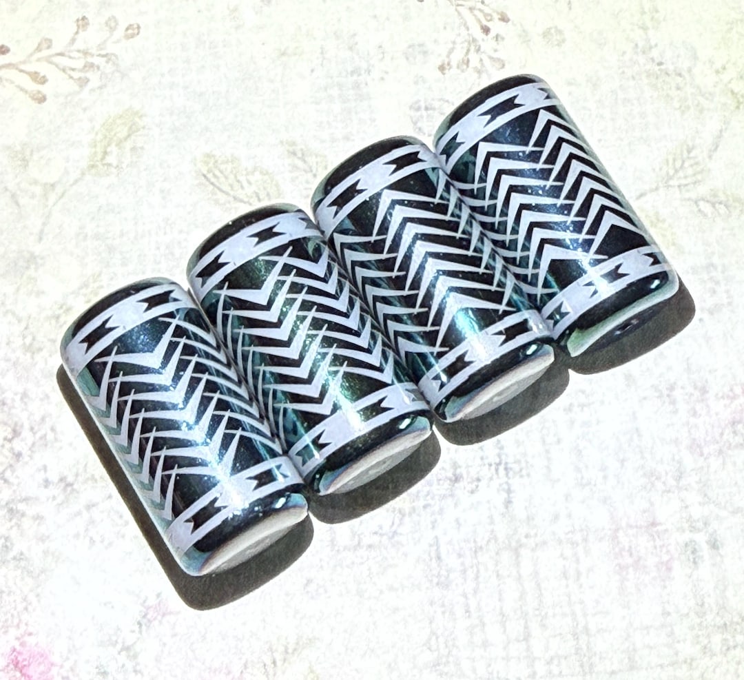 Teal Green Chevron Glass Tube Beads: Jewelry Components (20 X 10mm) - Etsy