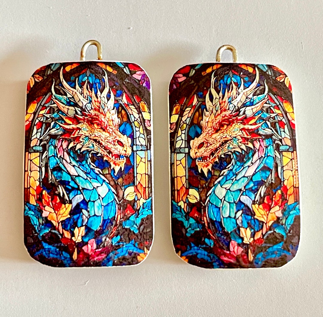 Pair of Artisan Made Porcelain Pendants-“dragon”-necklace or Earrings ...