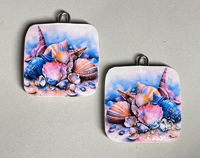 Pair of Artisan Made Porcelain Pendants-“sea Shells”-necklace or ...