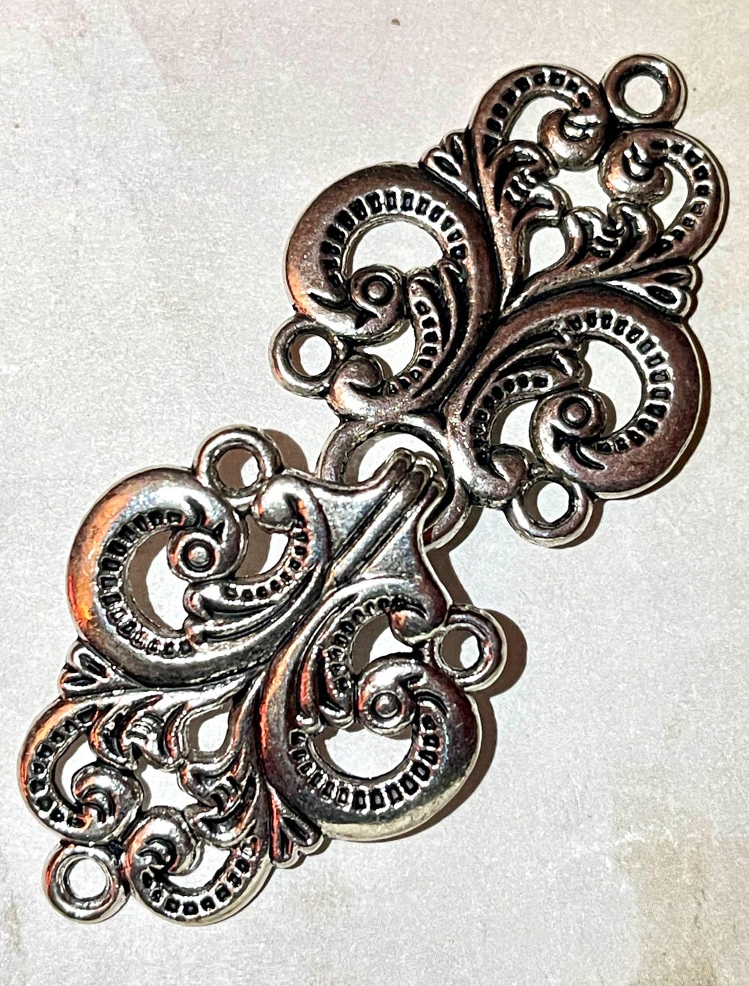 Pair of Fancy Pewter Hook and Eye Clasp-66 X 28mm-jewelry Design ...