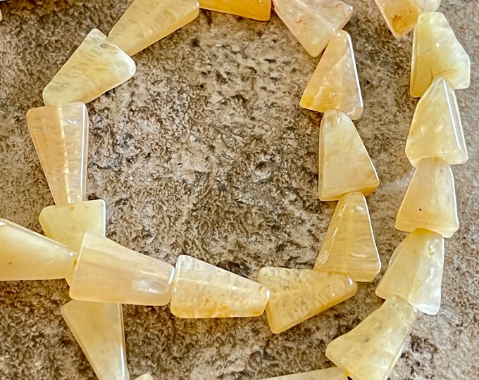 Aventurine Triangle Beads-8 X 6mm-yellow-gemstone-vertical Drilled Hole ...