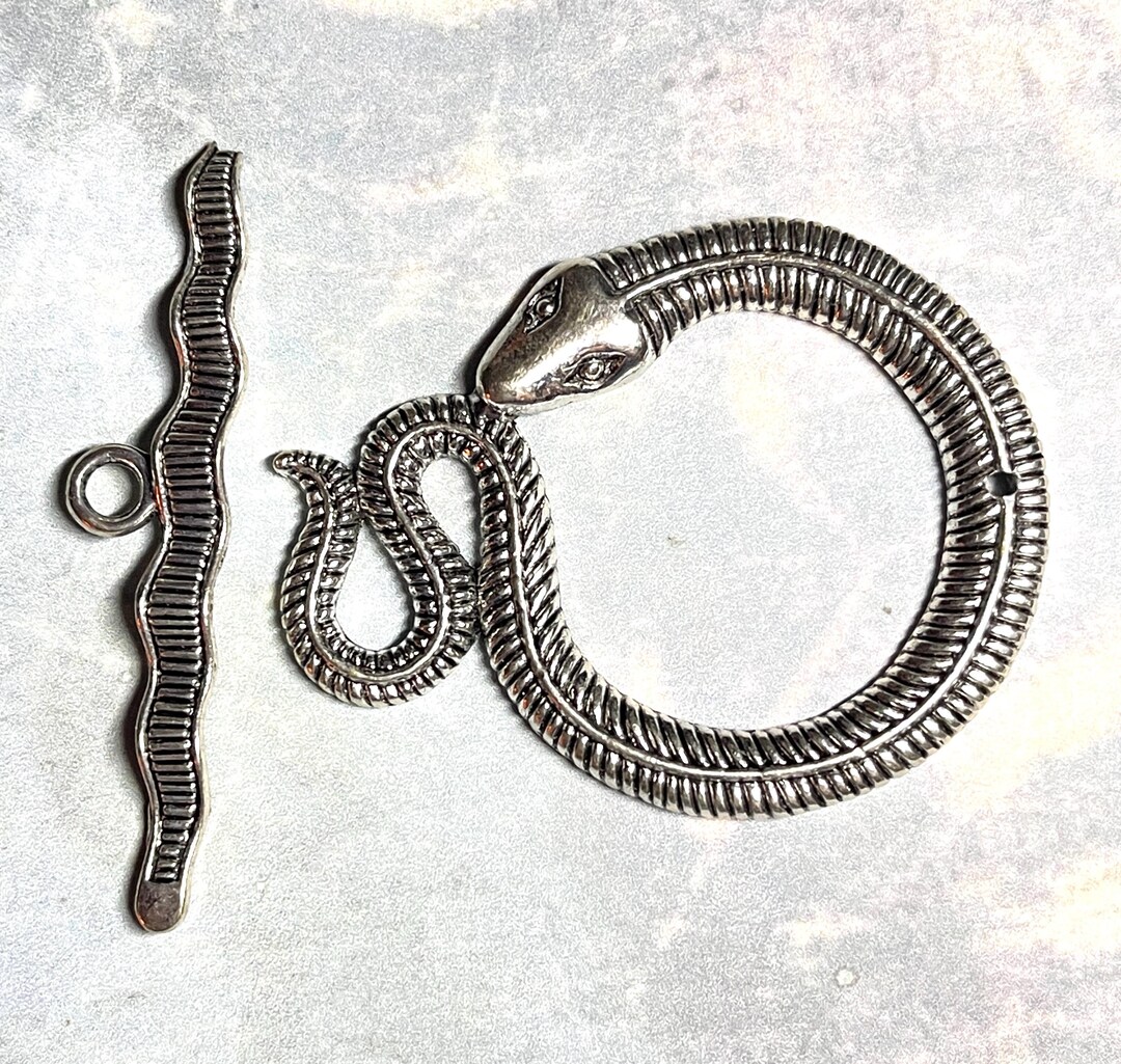 Silver Tone Snake Connector-snake 45mm-bar 48mm-jewelry Design ...