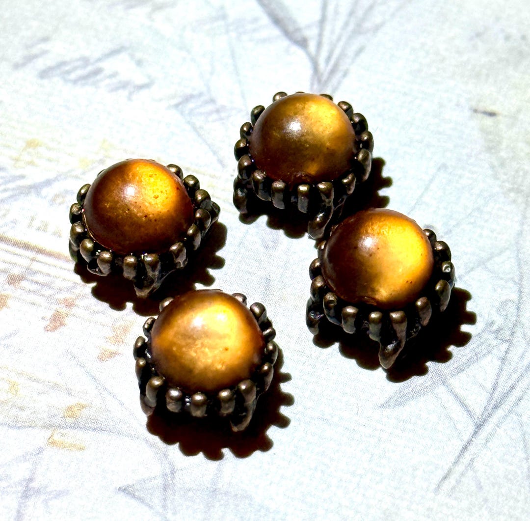 Vintage Amber Cats Eye Sliders: Brass Setting, 10mm - Set of 4 - Etsy