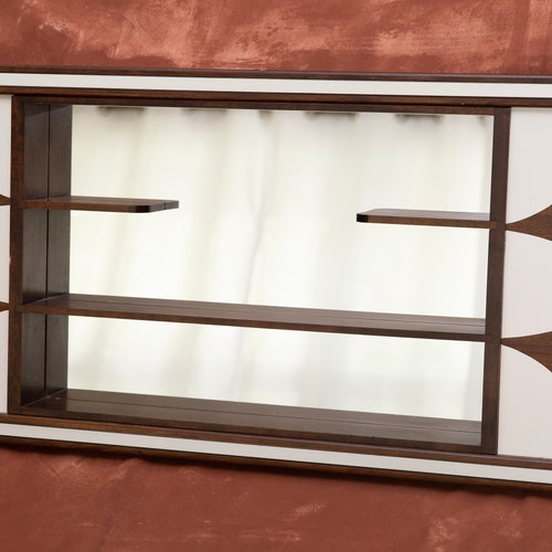 Small Mid Century Walnut Wall Shelves - Etsy