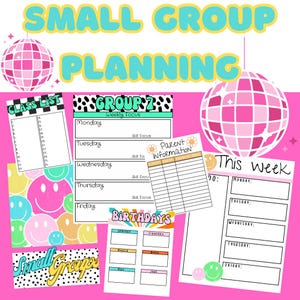 Small Group Planning Bundle | 5-day Editable Template | Canva | Color ...