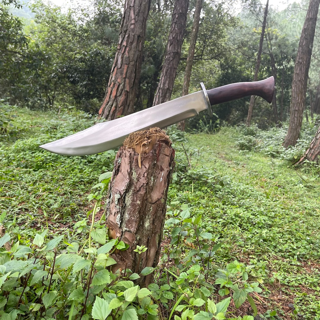 Handmade Traditional Bowie Knife 16-inch Oil Tempered Blade Fully ...
