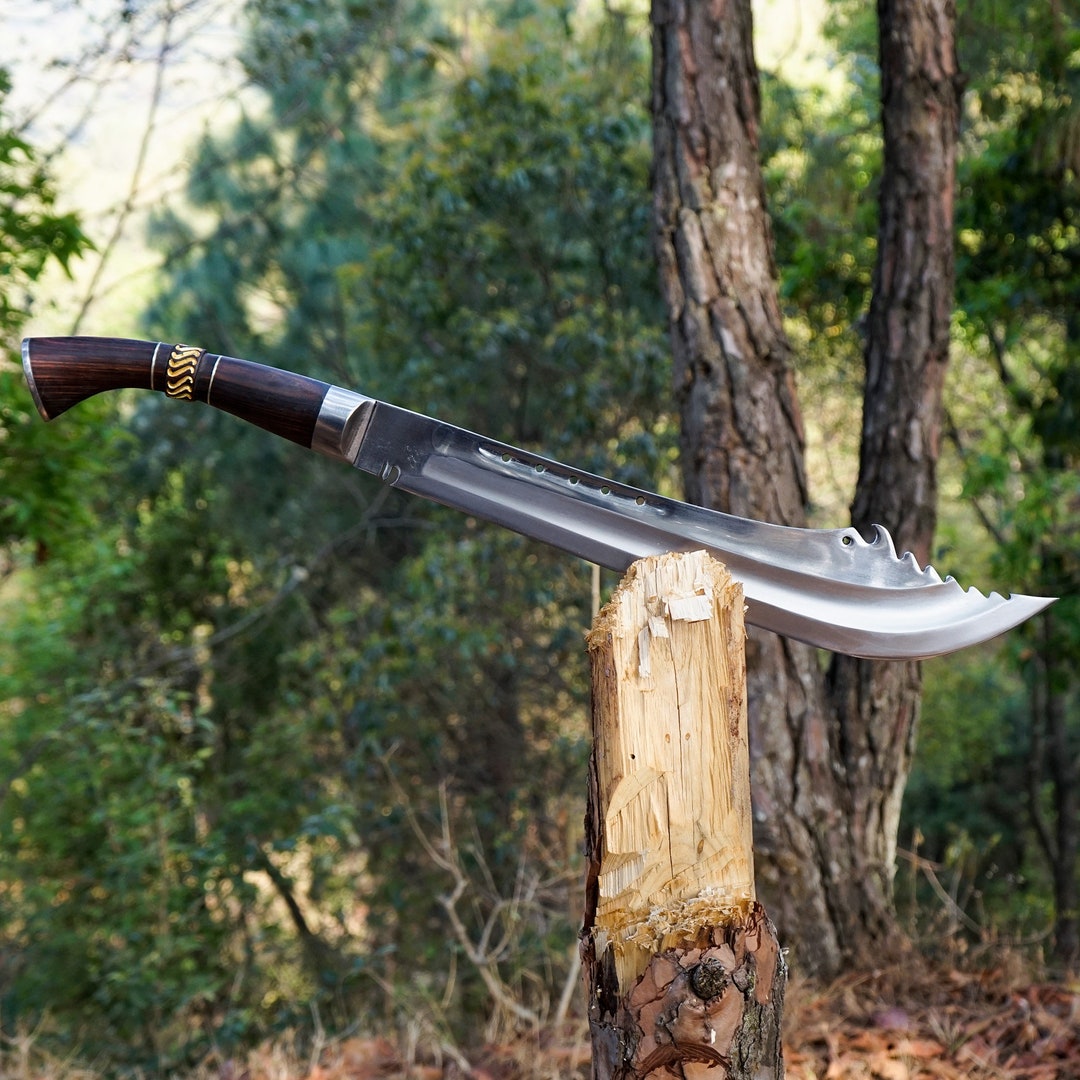 Fixed Blade Bold Machete With Knife Sheath, Functional Blade, 5160 Leaf ...