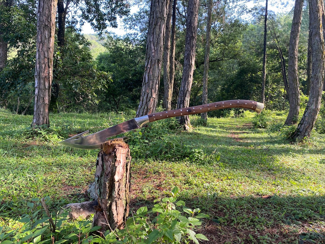 Long Custom Wood Chopper Viking Axe 13 Inch 5160 Carbon Steel Blade ...