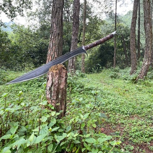 Big Falcata Sword With Straight Handle, Long Kukri Machete Handmade in ...