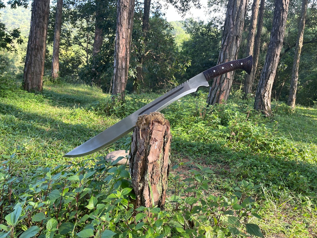 Ancient Machete Knife With Teeth Spine 23 Balance Oil Tempered Full ...