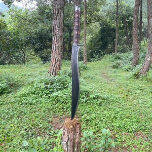 Big Falcata Sword With Straight Handle, Long Kukri Machete Handmade in ...