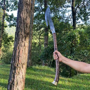 Long Custom Wood Chopper Viking Axe 13 Inch 5160 Carbon Steel Blade ...