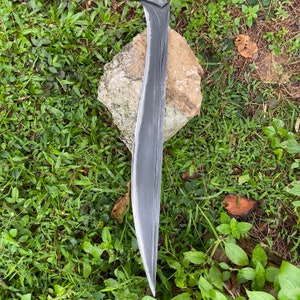 Big Falcata Sword With Straight Handle, Long Kukri Machete Handmade in ...