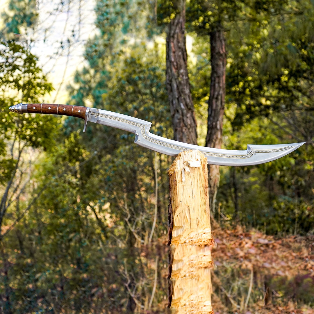 Long Handle Modern Egyptian Khopesh With Leather Sheath, Handmade by ...