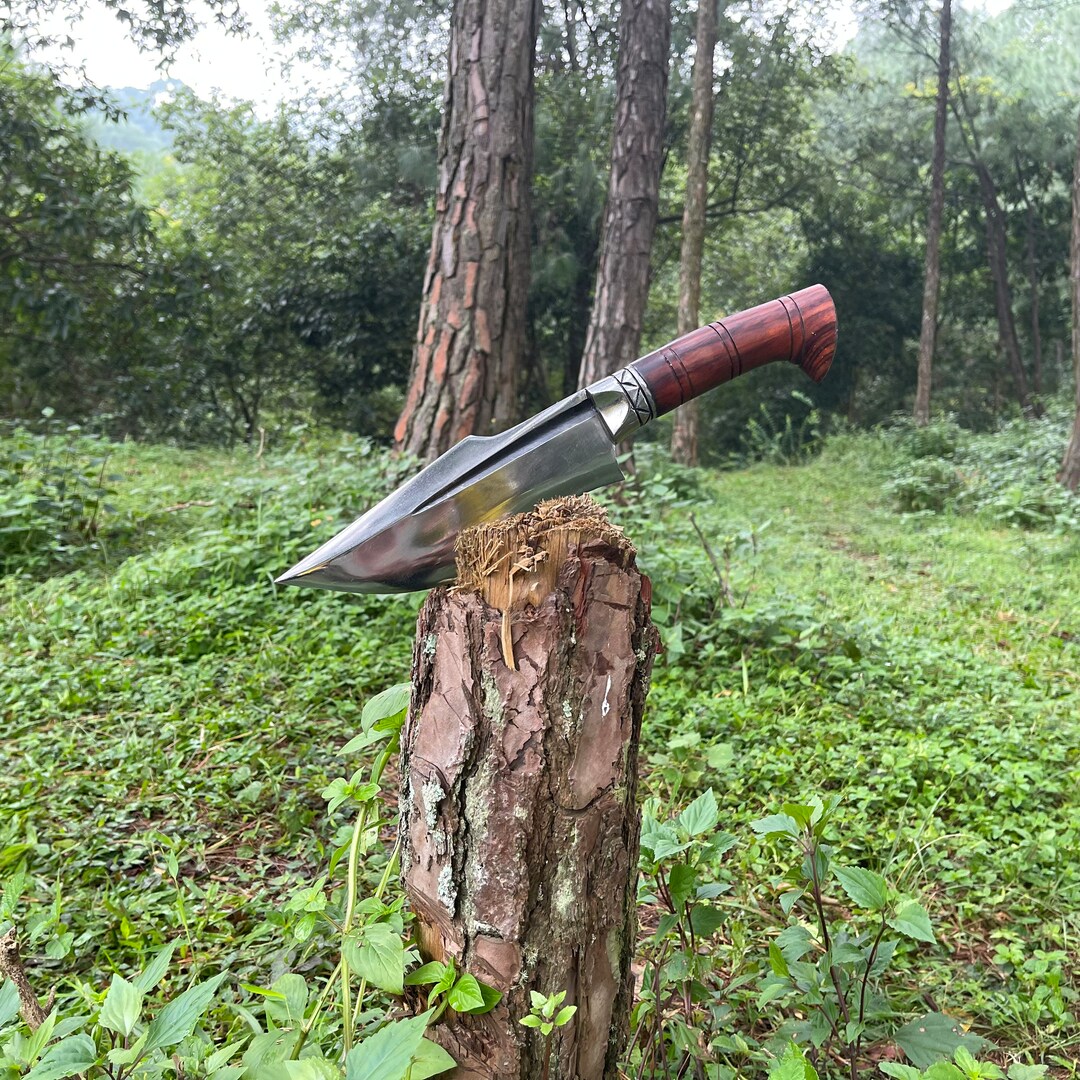 Small Bowie Utility Knife, Handmade Bushcraft Knife for Camping, Ready ...