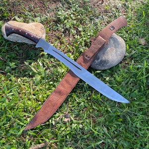 Ancient Machete Knife With Teeth Spine 23 Balance Oil Tempered Full ...