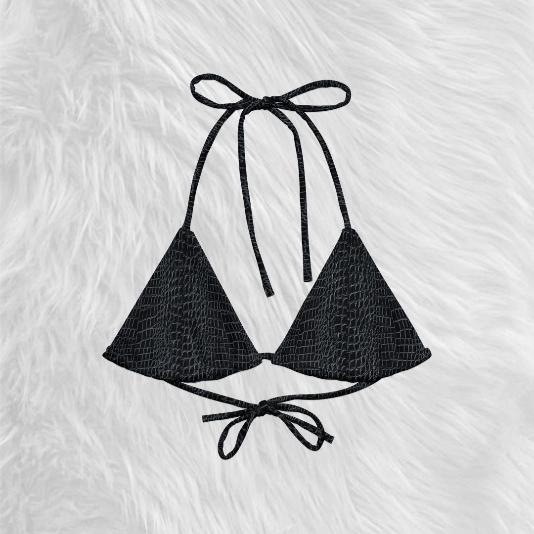 Onyx Croc Bikini Top Goth Bikini Heavy Metal Bikini Rock and Roll ...