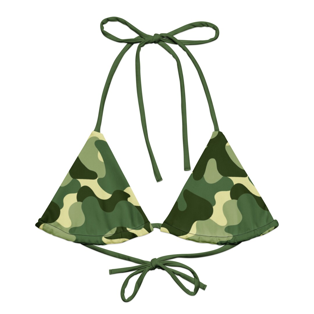Camo Bikini Top in Army Heavy Metal Bikini Rock and Roll Bikini Heavy ...