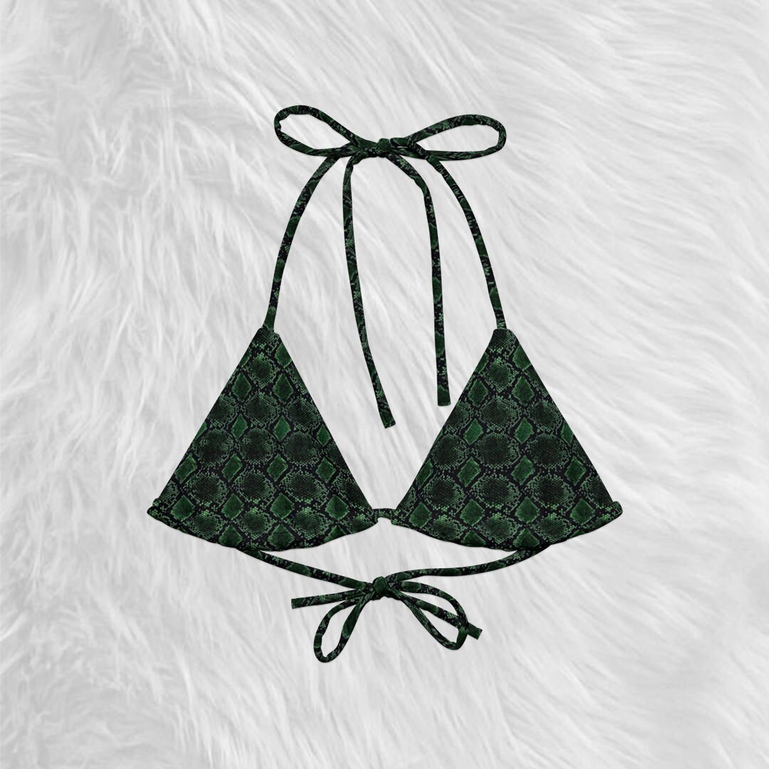 Serpent Bikini Top in Emerald Goth Bikini Rock and Roll Bikini Heavy ...
