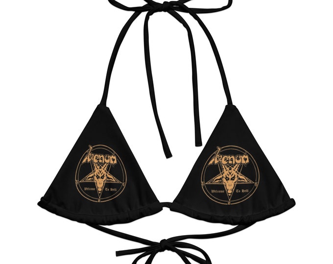 Goth Skull Rococo Black Red String Bikini Top Vintage Inspired Baroque ...