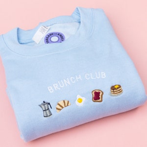 Brunch Club Embroidered Crewneck Sweatshirt - Etsy