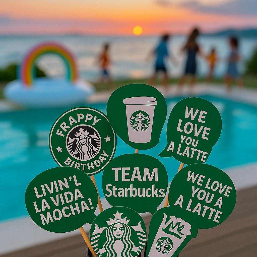 Starbucks Party Photo Booth Props: Frappy Birthday Decorations (instant ...