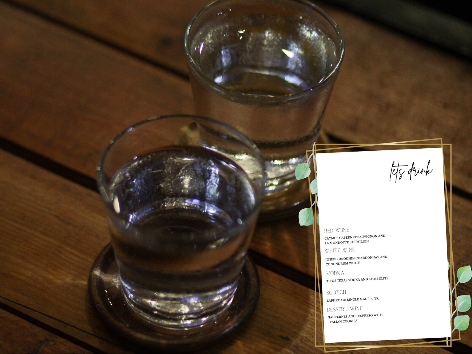 EDITABLE Drink Menu Template for Printing Instant Download Perfect for ...