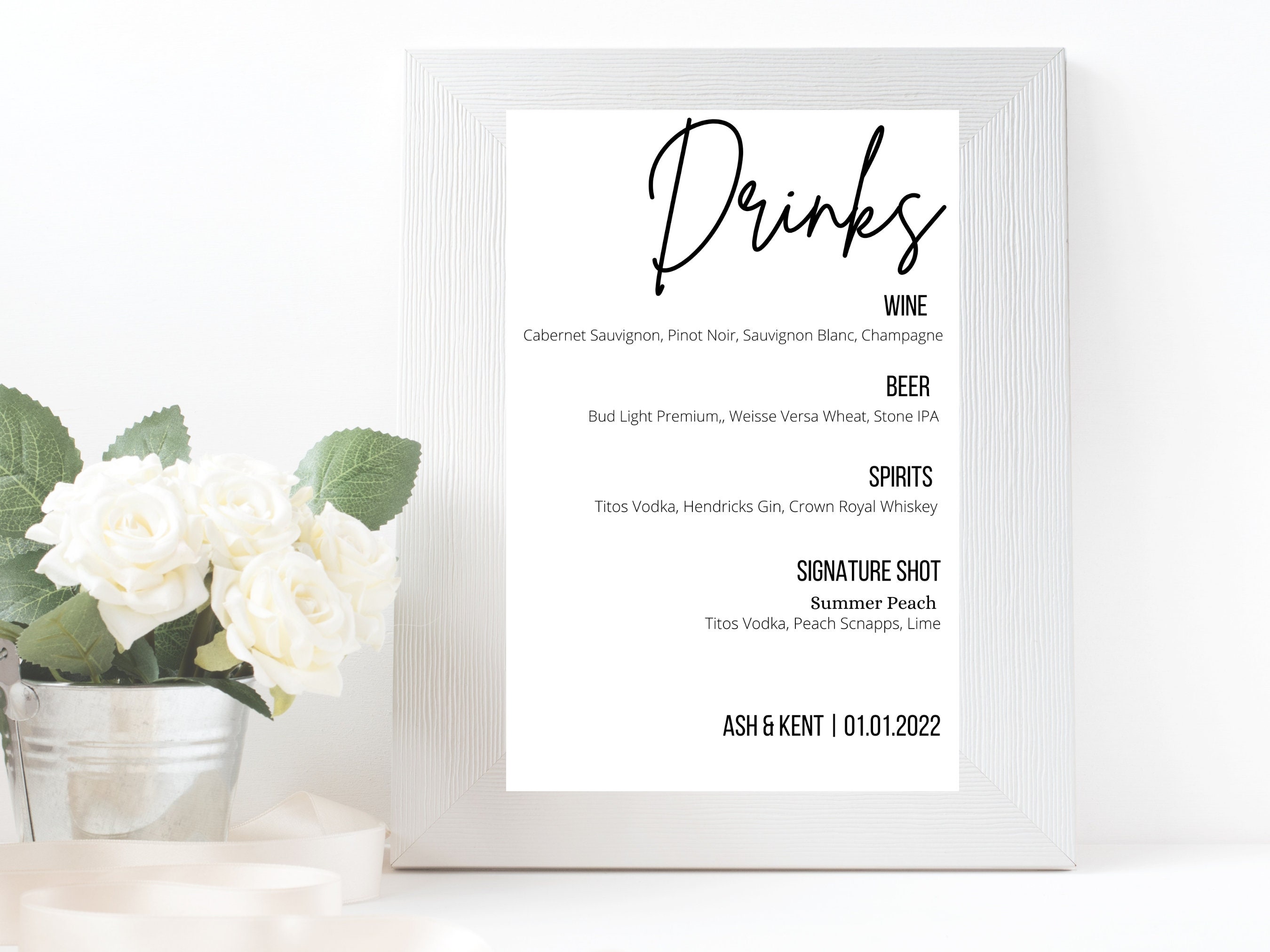 EDITABLE Drink Menu Template for Printing- Instant Download - Perfect ...