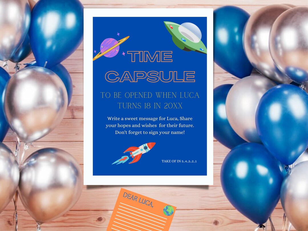 Time Capsule Template: Time Capsule First Birthday, Time Capsule Baby ...