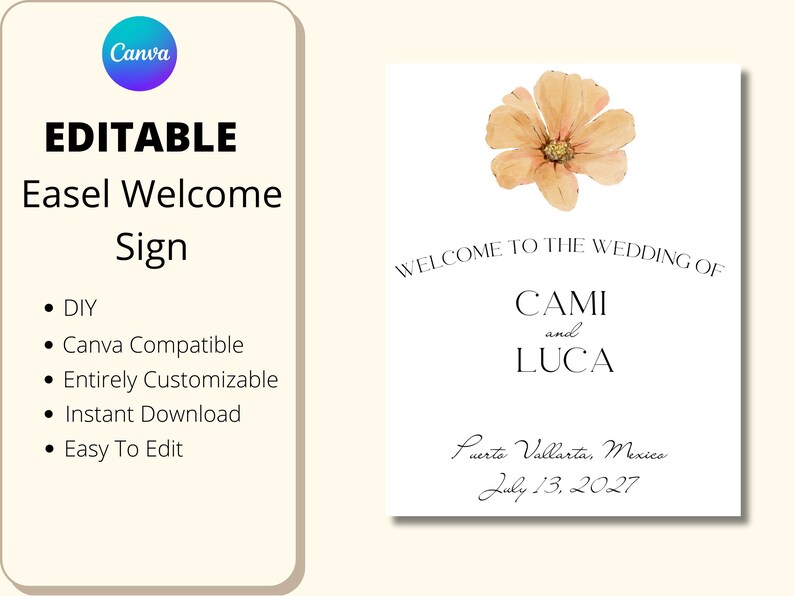 Custom Printable Easel Sign, Wedding Sign, Baby Shower Sign, 100% ...