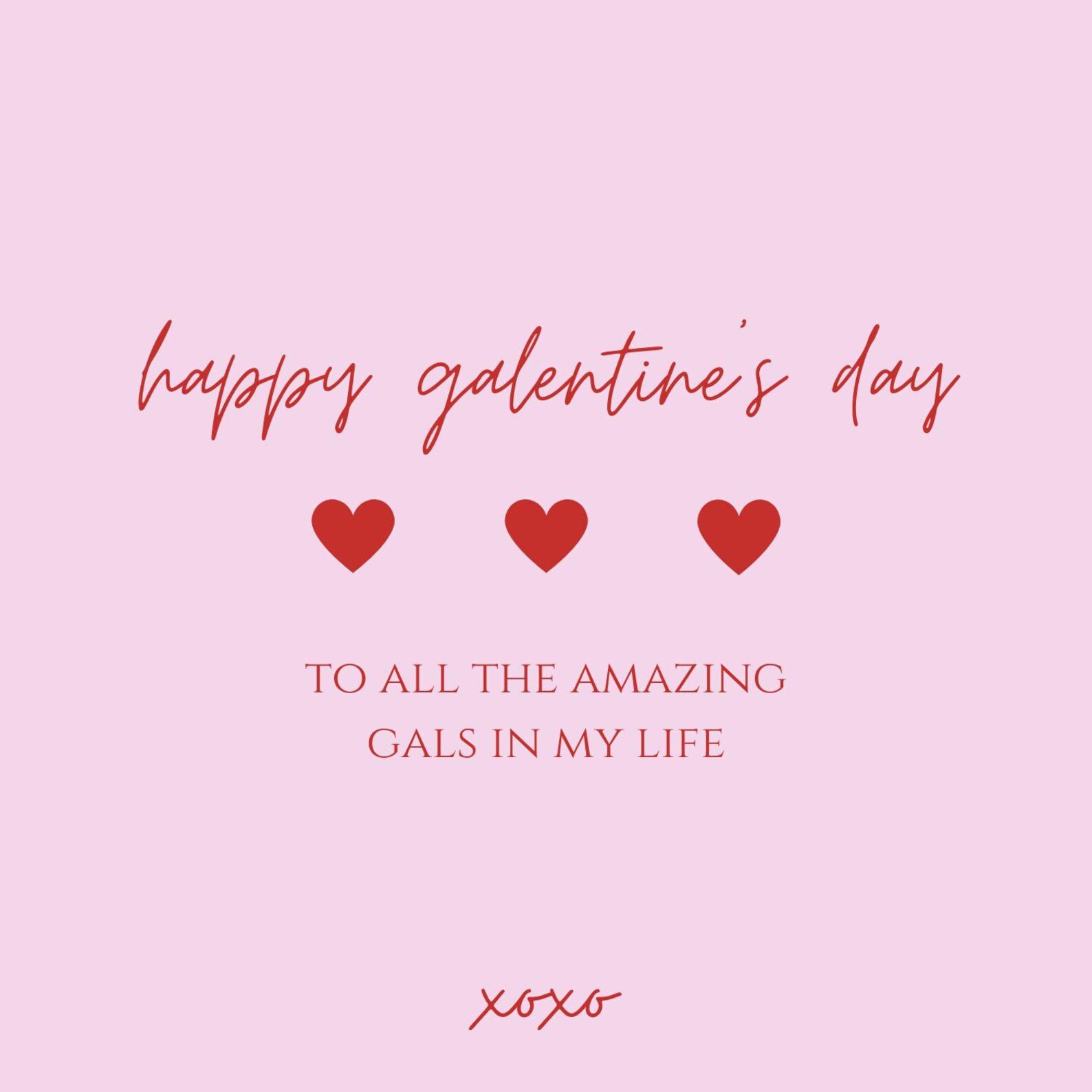 Galentines Day Card, Downloadable, Editable, Printable, Pink, Hearts ...