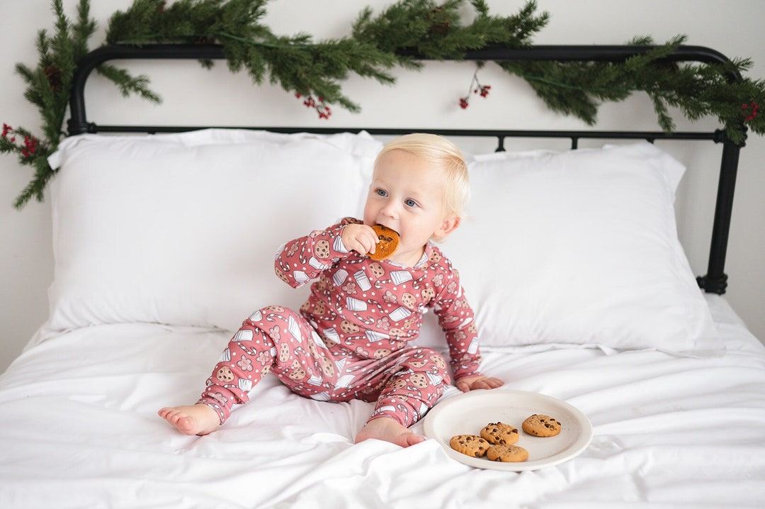 Organic Baby Toddler Pajamas in Milk and Cookies | Holiday Christmas ...