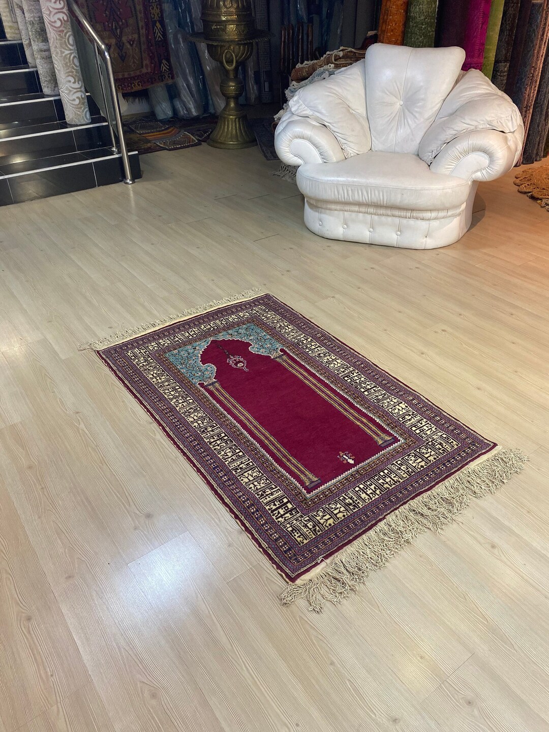 Antique Rug, Handmade Red Carpet, Wool Rug, 2.9x4.4 Ft Rug, Rustic Rug ...