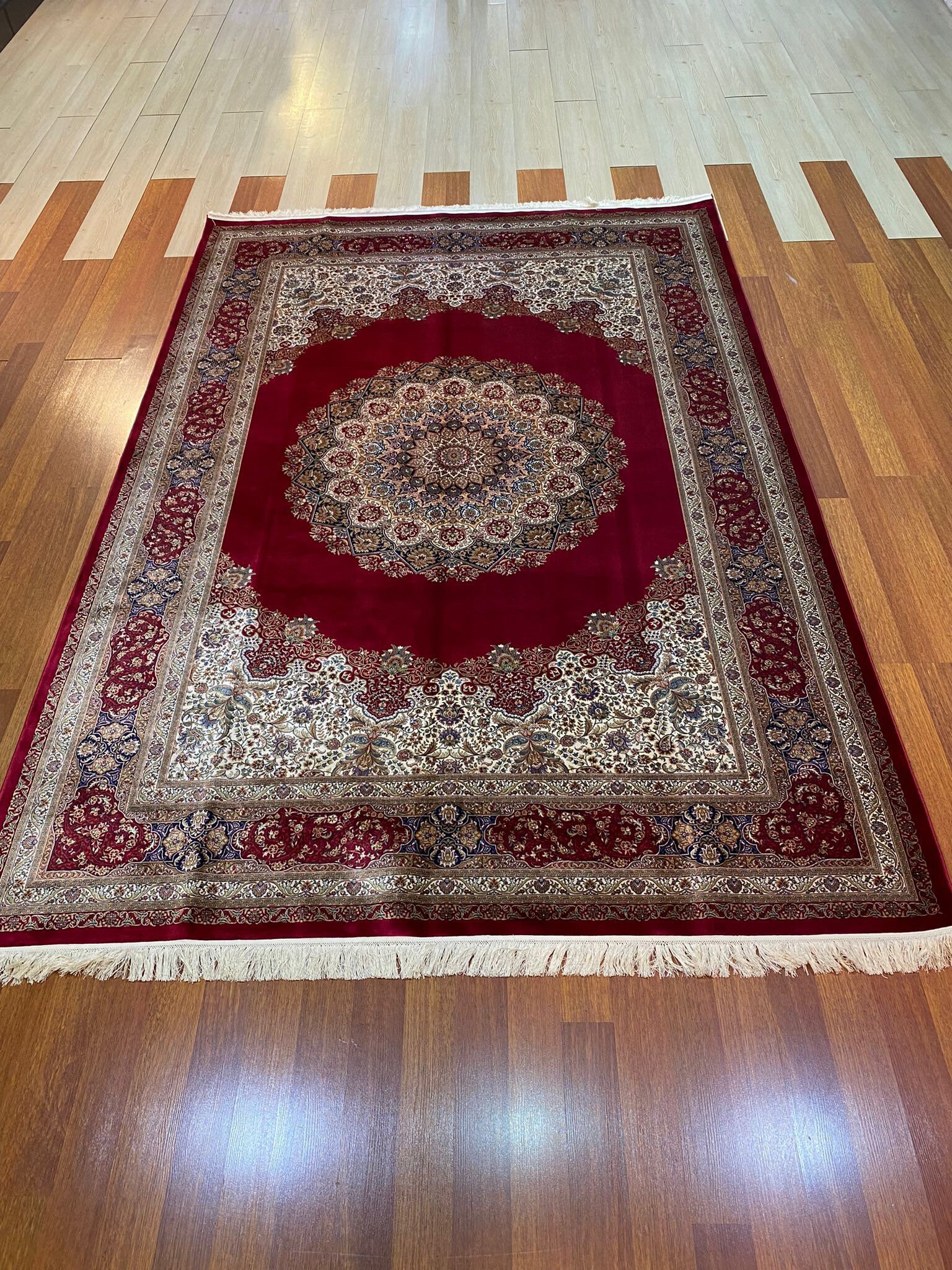 Red Persian Silk Rug , Traditional Rug , Red Large Rug , Super Fine ...