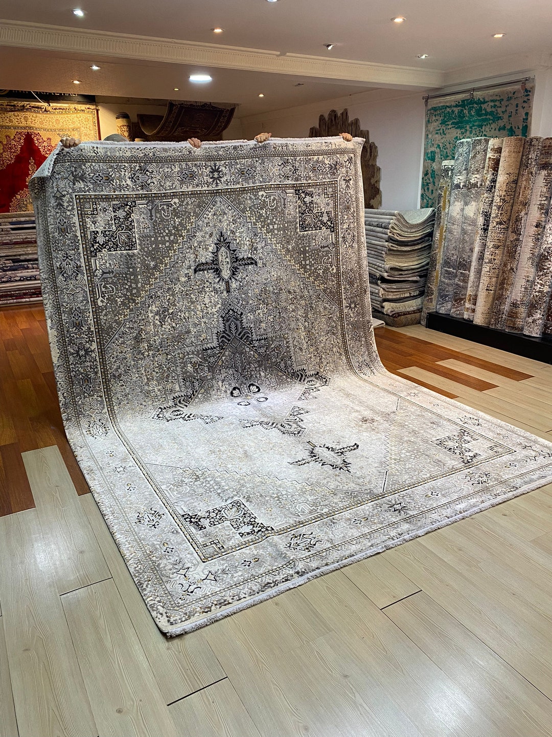 8x11 Silk Carpet Oversize Living Room Rug 8x11 Area Rug - Etsy