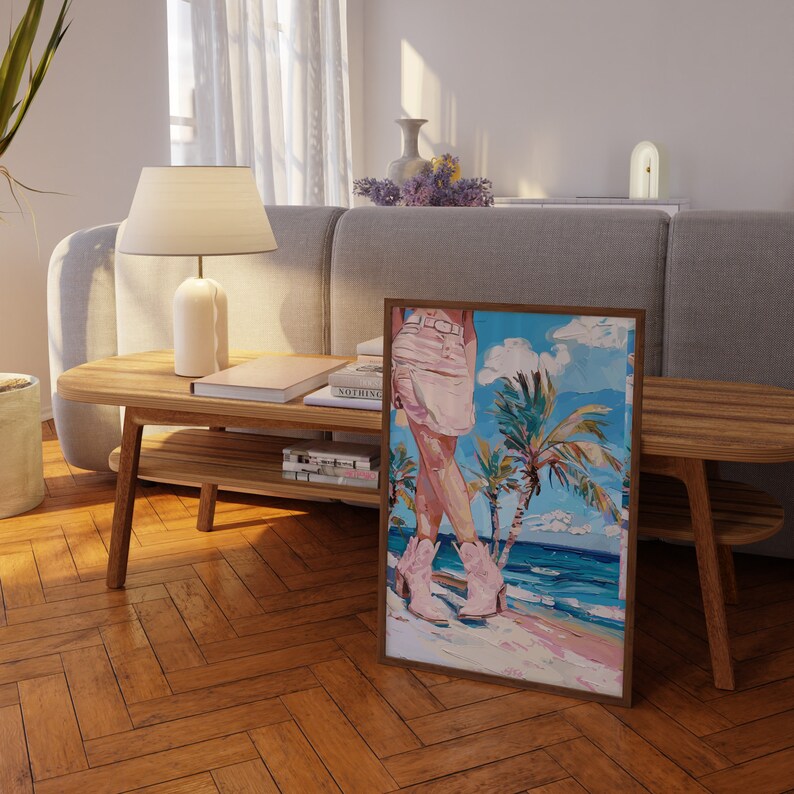 Coastal Cowgirl Printable, Tropical Coastal Cowgirl Poster, Surfer Pink ...