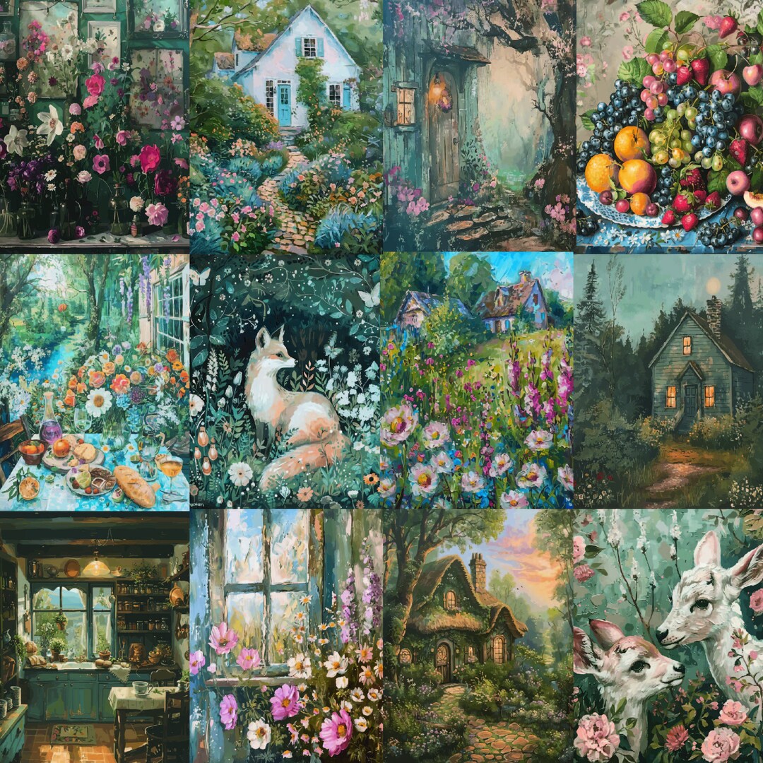 12PCS Cottagecore Aesthetic Wall Decor, Cottagecore Collage Kit ...
