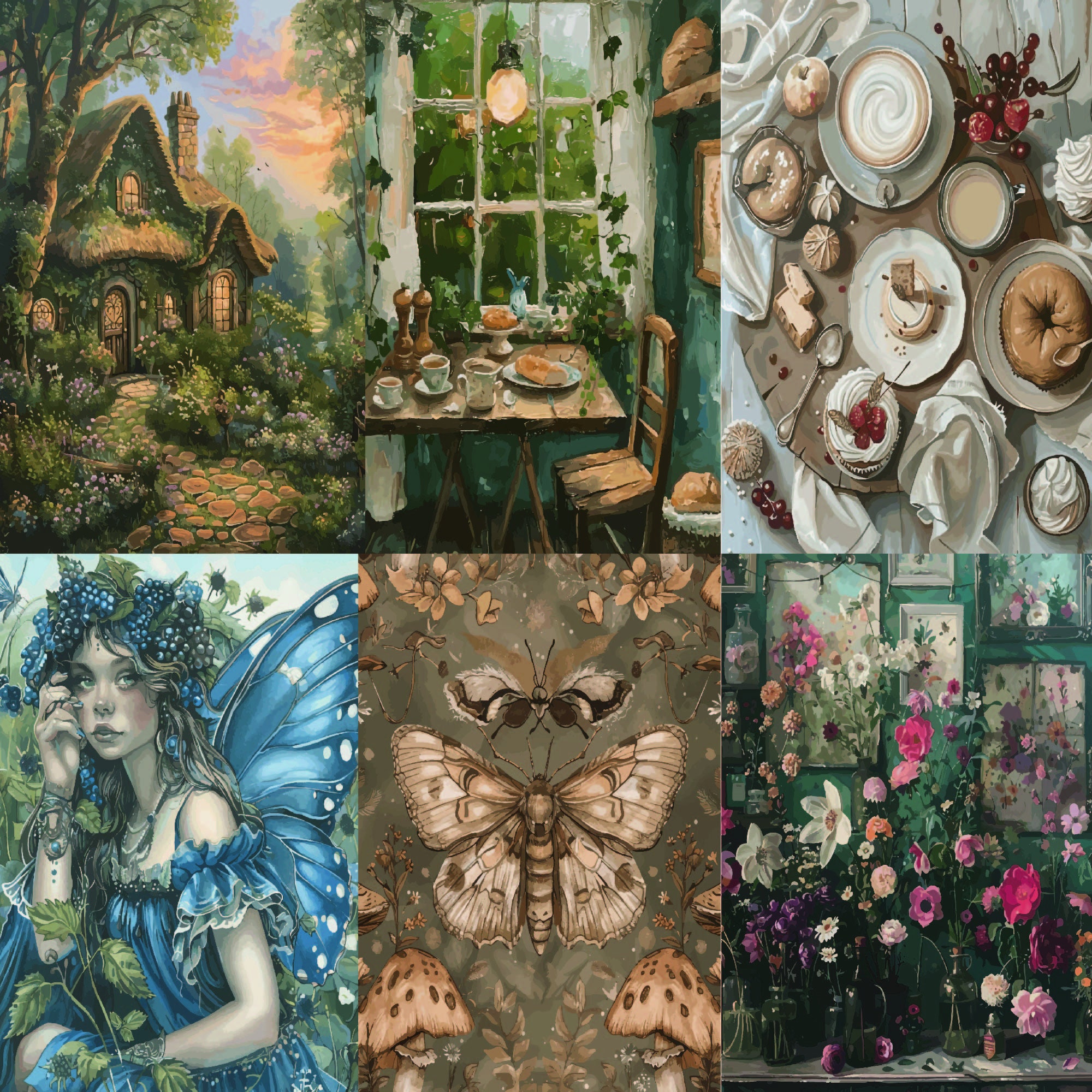 Cottagecore Wall Collage Kit, Fairy Grunge Decor (digital Download) - Etsy
