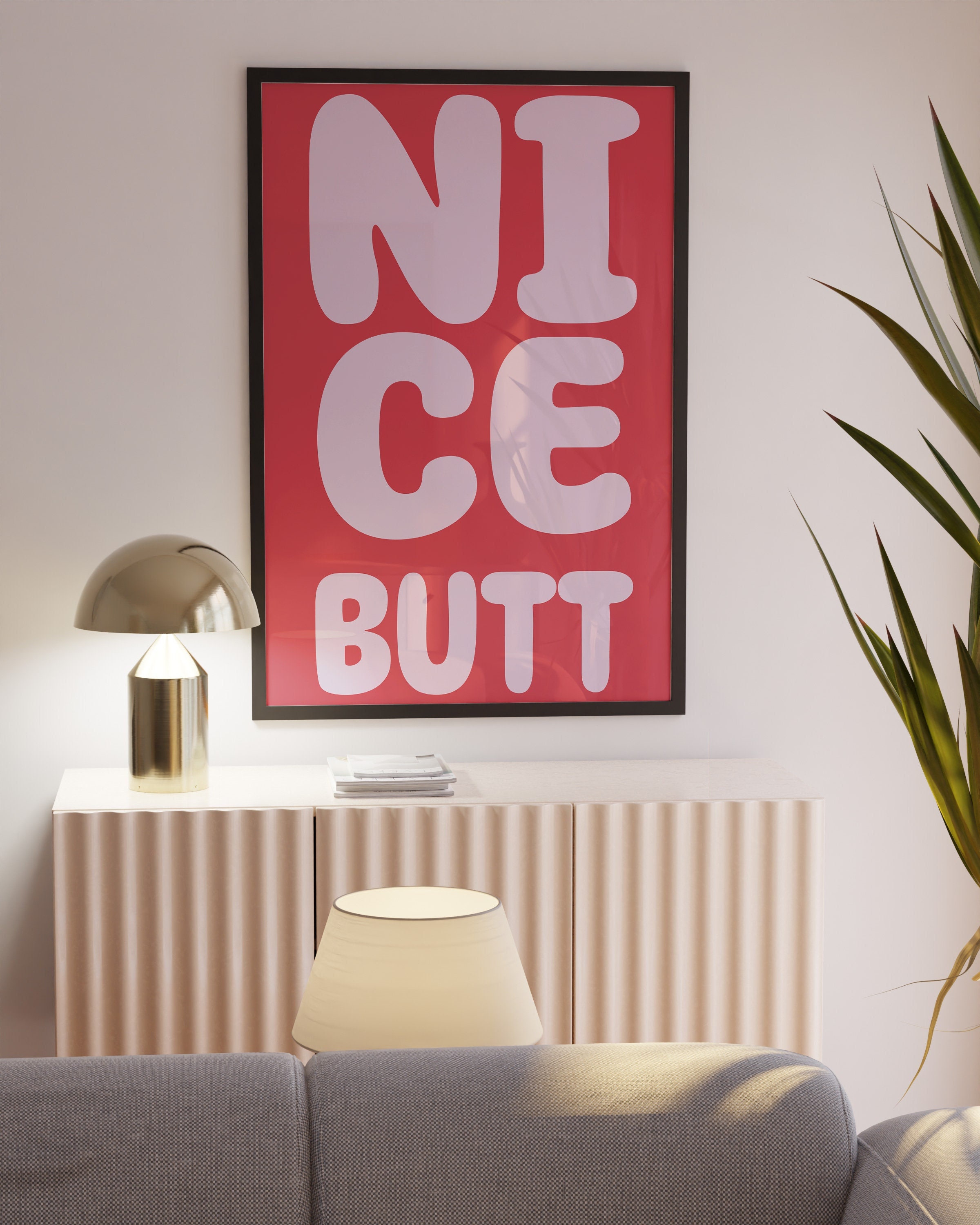 Nice Butt Poster, Funny Red Toilet Poster, Retro Bathroom Art, Dressing ...