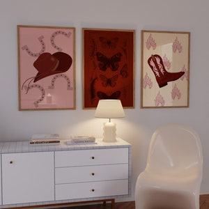 Preppy Aesthetic Collage Kit, Hot Red Wall Collage, Hot Pink Collage ...