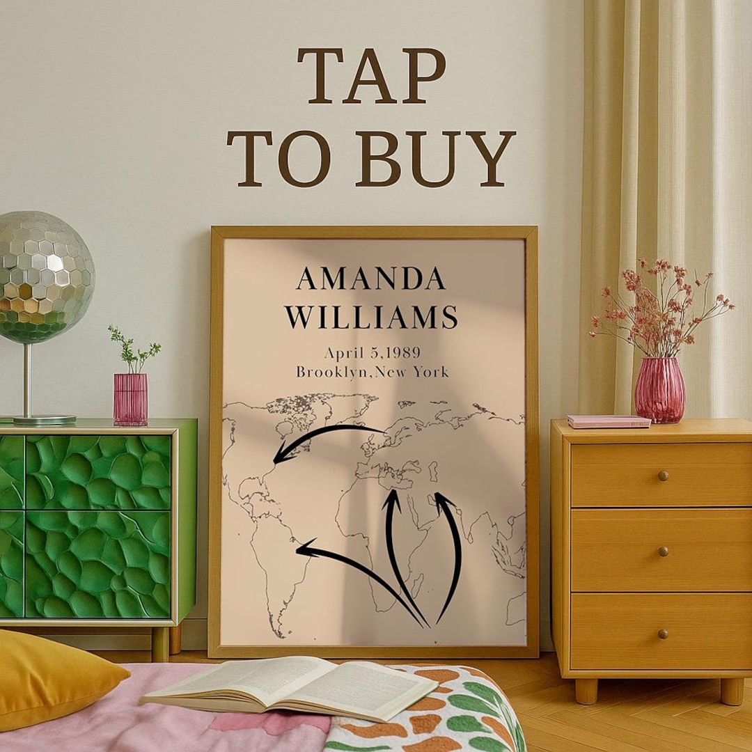 Custom DNA Ethnicity Map, Family Tree Migration Routes Poster, Ancestry ...