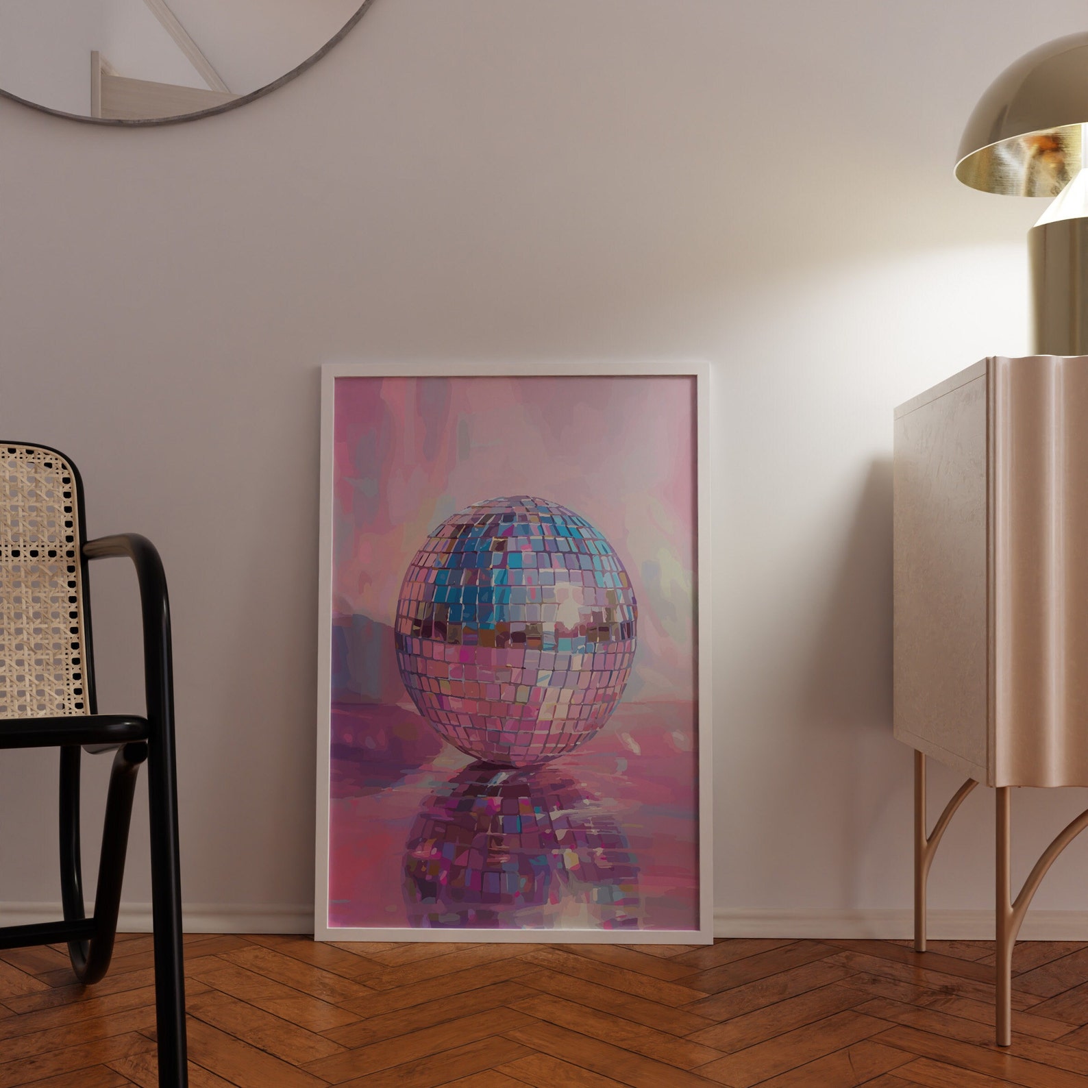 Pink Disco Ball Print, Retro Dancing Decor (digital Download) - Etsy