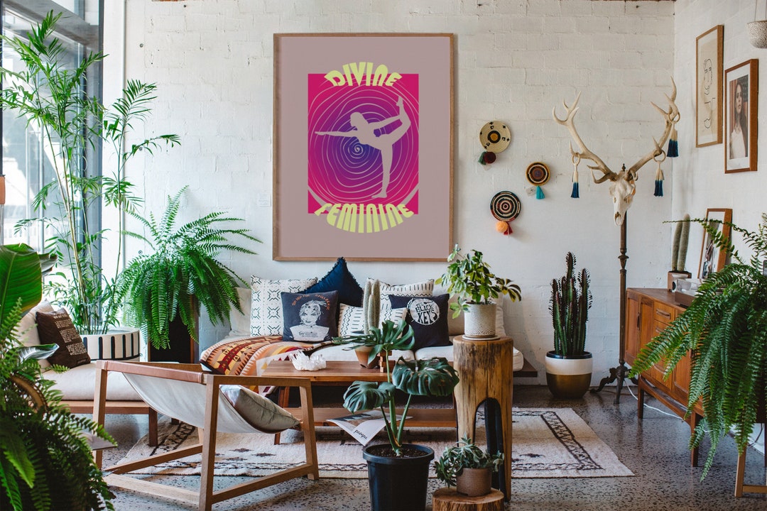 Divine Feminine Poster, Retro 70s Home Decor, 70s Wall Art, Retro Home ...
